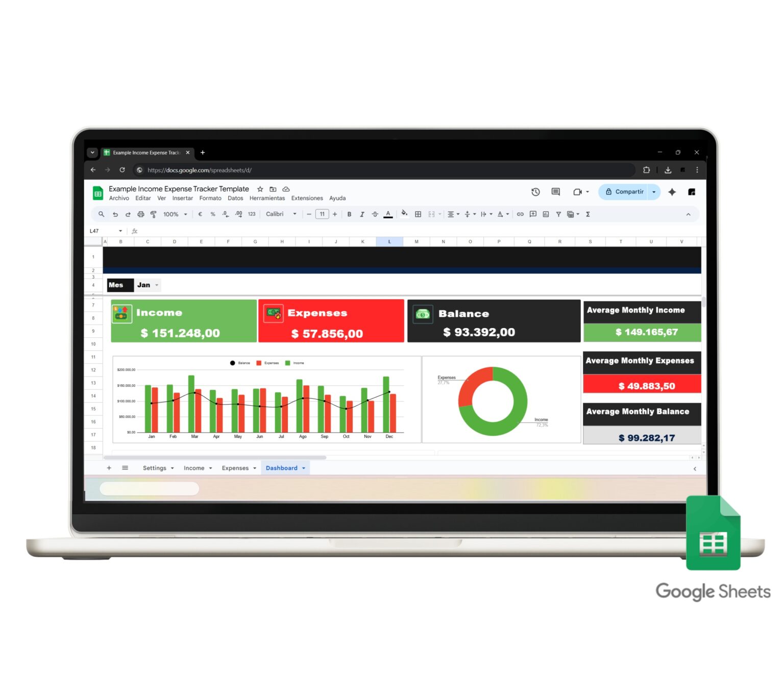 Income Expense Tracker Template Google Sheets